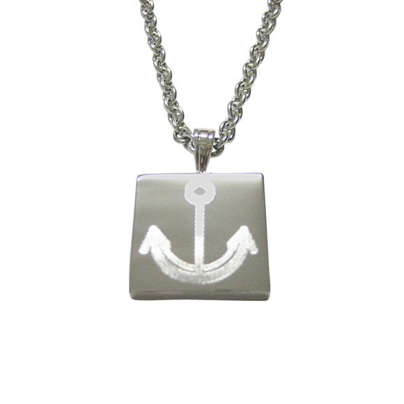 Kiola Designs | Jewelry | Silver Toned Etched Fat Nautical Anchor ...